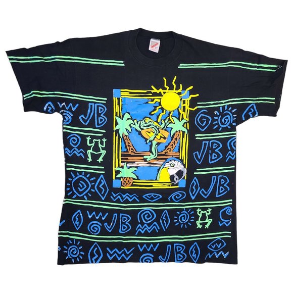 Jerzees | Shirts | Vintage 99s Jimmy Buffett All Over Print Shirt ...